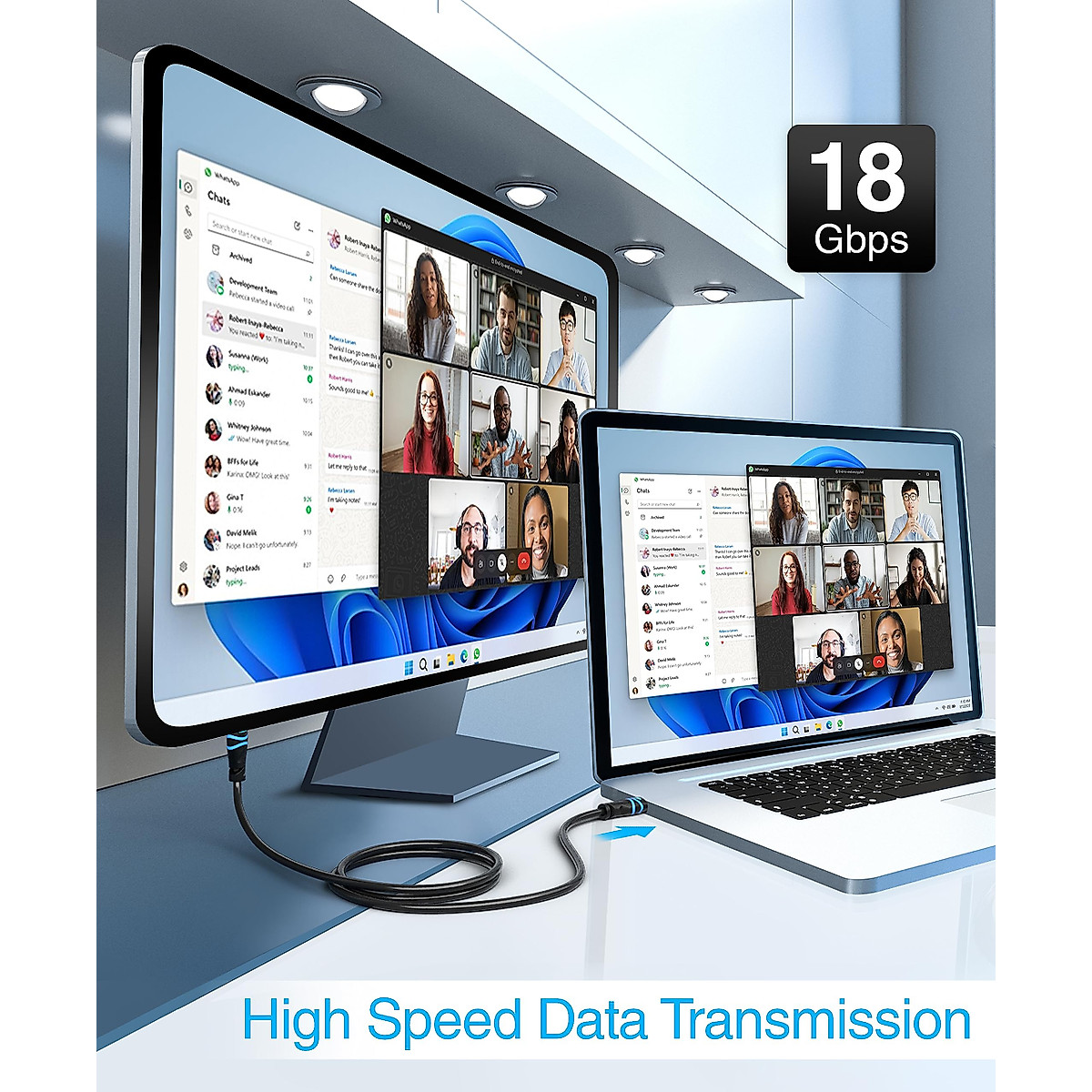 BlueRigger 4K HDMI Cable 50FT (4K 30Hz, HDR10, in-Wall CL3 Rated, High Speed, HDCP2.3, eARC) - Long HDMI Cable Compatible with Home Theatre, HDTV, Gaming Consoles, Streaming Devices