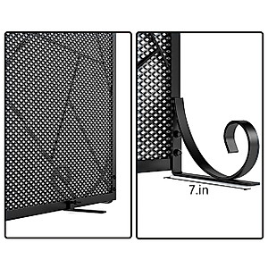 Fire Beauty Fireplace Screen Decorative Mesh Geometric Fire Spark Guard Gate Cover for Home