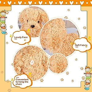 Sumind 9 Pcs Valentine Mini Plush Dog Stuffed Animals Bulk Dog Plush Party Favors Small Soft Plush Dog Toy for Easter Goodie Bag Fillers Baby Show Birthday(Curly Puppy)