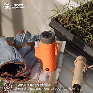 Nocs Provisions Zoom Tube 8x32 Monocular, 8X Magnification Telescope, Bak4 Prism, Wide Field of View for Bird Watching, Backpacking & Wildlife Viewing - International Orange