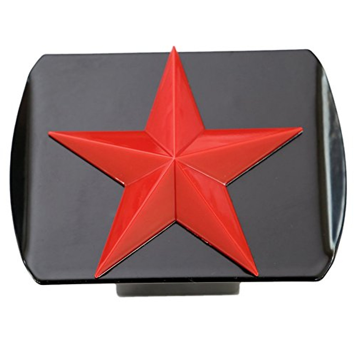 LFPartS Rock Star 3D Red Emblem on Black Trailer Metal Hitch Cover Fits 2" Receivers New