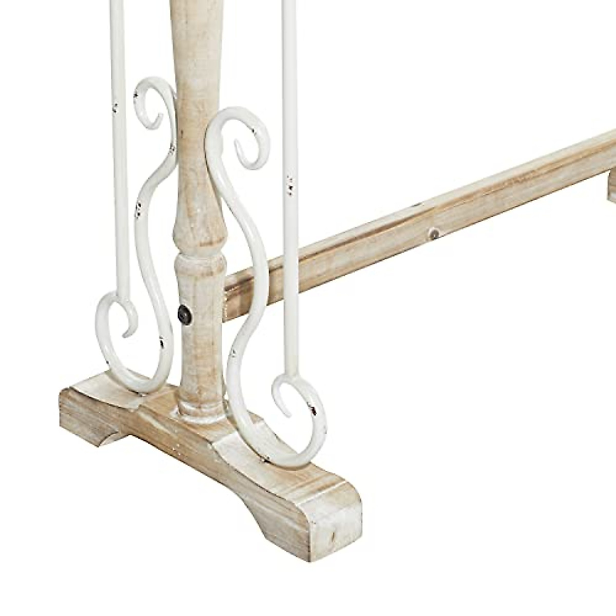 Deco 79 Wood Scroll 4 Shelf Quilt Rack, 34" x 14" x 40", Light Brown