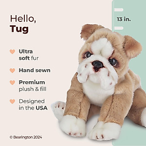 Bearington Collection Tug The English Bulldog Plush, 13 Inch Dog Stuffed Animal