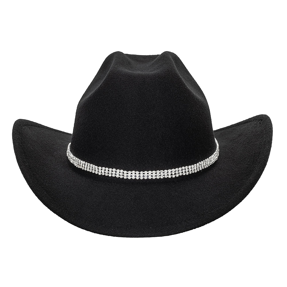 Glitter Silver Black Cowboy Hats for Women - Western Sparkly Rhinestone Cowgirl Hat for Ladies