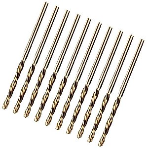 Metric 1.7mm Diameter Twist Drill Bits M35 HSS Straight Shank Cobalt Drill Bit Set HSS Champagne (10 Pcs)