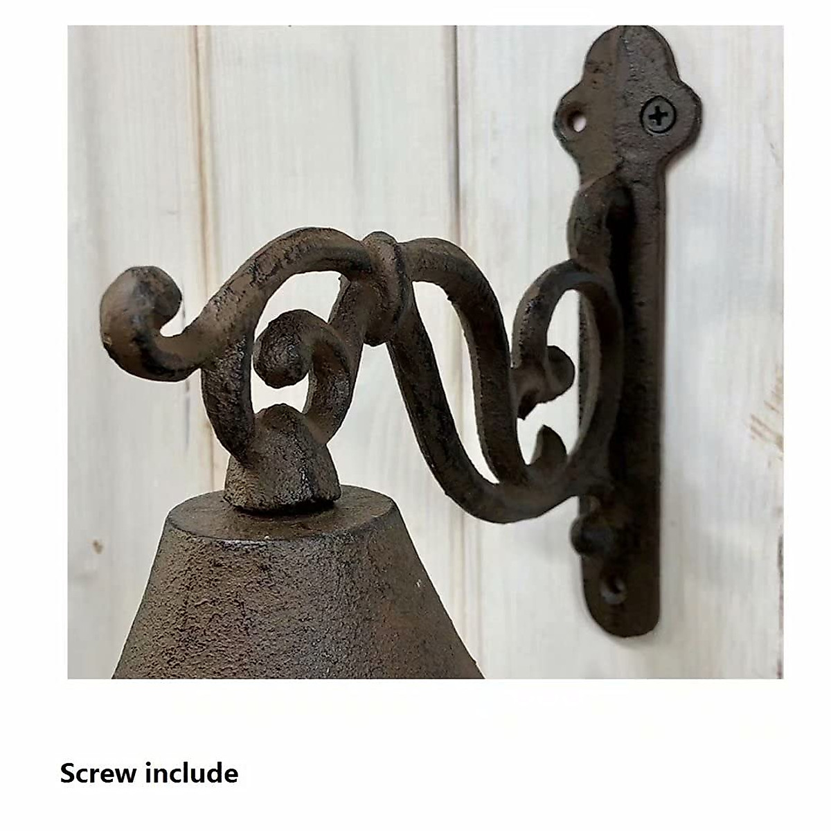 Cast Iron Wall Door Bell, Wall Mounted Welcome Door Bell Home Garden Decor, Retro, Rustic, Vine