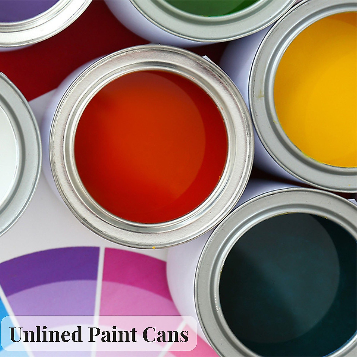 Cornucopia Metal Paint Cans with Lids (1/2 Pint Size, 6-Pack), 1-Cup Capacity Empty Unlined Half Pint Paint Pails