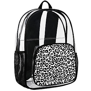 TropicalLife Clear Backpack Animal Giraffe Heavy Duty PVC Transparent Bookbag See Through School Bag for College