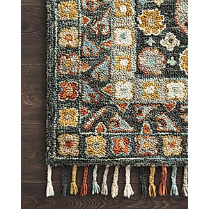 Loloi II Elka Collection ELK-03 Denim/Multi, Transitional 7'-9" x 9'-9" Area Rug