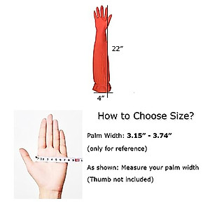 SYROVIA Household Arms Length Rubber Latex Cleaning Long Glove Reusable Kitchen Natural Rubber Living Wash Gloves