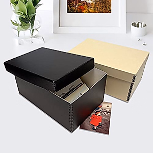 Lineco, Tan Photo Snapshot Photo, Card, File Box Removable Lid. Bulk Storage Negatives, Prints, Films. Museum Level Archival Storage Box. Protects Photos and Negatives. (5"x8"x12")