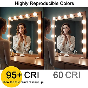 ILC G25 LED Globe Light Bulbs 6W, Remote Control Color Changing, 60W Equivatlent, Color Temprature: 4000K Natural White, CRI>95+, E26 Base, for Vanity Makeup Mirror, Bathroom (6 Pack)