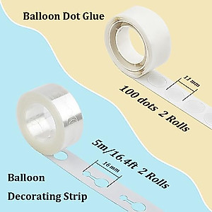 Balloon Arch Strip Kit 2 Sets, Balloon Arch Garland Decorating Strip Kit Balloon Tape Strip Balloon Decoration Strip Kit Dot Glue Stickers Double Side Tape for Wedding Birthday Baby Shower Decorations