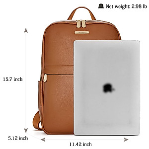 BOSTANTEN Womens Leather Wallets RFID Blocking Large Capacity＆Leather 15.6 inch Laptop Backpack Computer Bag