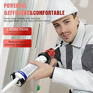 Cordless Caulk Gun, 21V Electric Caulking Gun Battery Powered with 2 Batteries & Charger & LED Light, 4 Adjustable Speeds Dripless Adhesive Caulk Gun Kit, 10oz/300ml Caulking Tool for Filling, Sealing