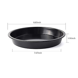Safeya 8 inch Carbon Steel Non-Stick Black Color Coating Heat-Resistance Pizza Pan And For Cakes