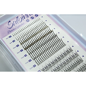 Saibinuo 240pcs Mixed Pack C Curl False Eyelash Extension Individual Lashes Lower Bottom Lash (5-6mm) Fairy Style A Shape (10-12mm) Fish Tail (9-11mm) Natural Clusters, 240 Count (Pack of 1).