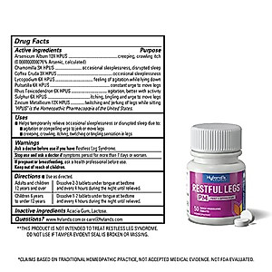 Hyland's Restful Legs PM Quick Dissolving Tablets - 50 Tablets, Pack of 2