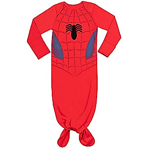 Marvel Avengers Spider-Man Newborn Baby Boys Cosplay Sleeper Gown and Hat 0-6 Months