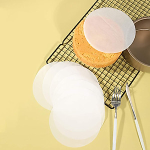 Parchment Paper Rounds, Set of 200, Non Stick 6 Inch Baking Parchment Paper/Parchment Baking Circles for Springform Pan, Tortilla Press and so on(4.5/5.5/7/8/9/10/12inch Available)