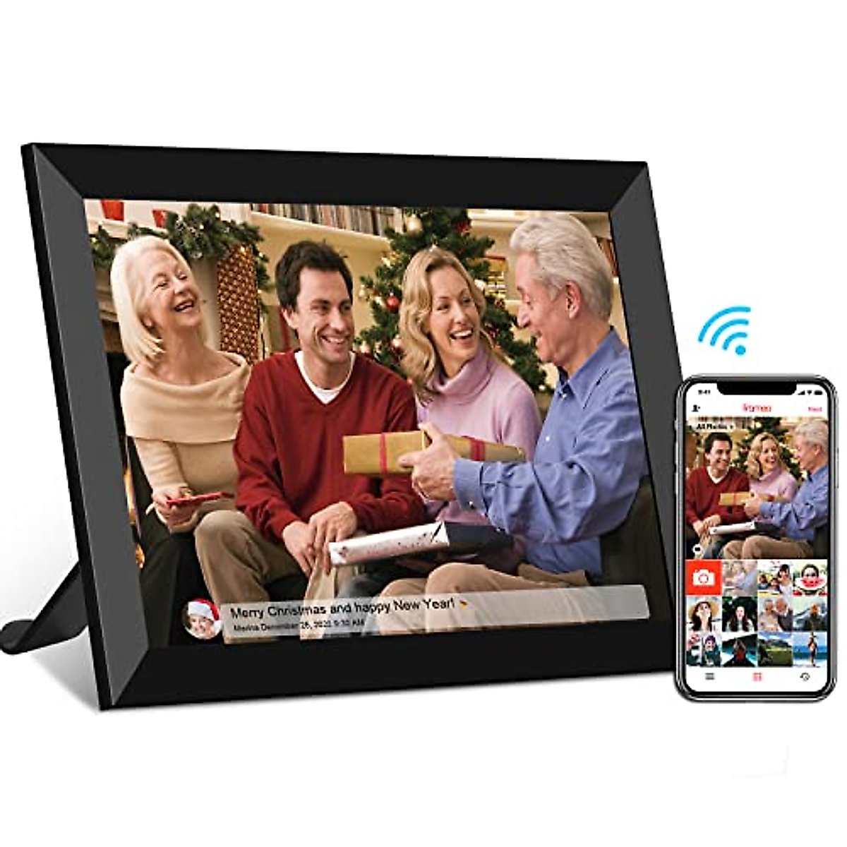 FRAMEO 10.1 inch WiFi Digital Picture Frame 1280x800 HD IPS Touch Screen Smart Cloud Photo Frame with 16GB Memory, Auto-Rotate, Wall Mountable, Easy Setup to Share Photos or Videos via Frameo