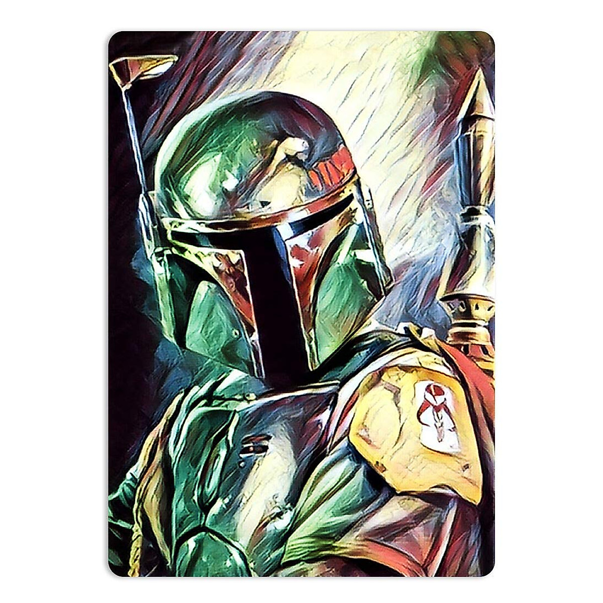 Keviewly Painted Boba Fett Tin Signs Metal Poster Warning Sign Decor for Garage Home Garden Retro Tin Sign Wall Birthday Party Bar Cafe Kitchen