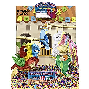 Penn-Plax Birdie Pinata with Natural Nesting Material – Safe for Medium and Large Birds – Colorful & Fun Addition to Any Cage – Large