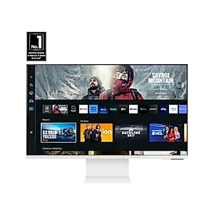 SAMSUNG 32" M80C UHD HDR Smart Computer Monitor Screen with Streaming TV, Slimfit Camera Included, Wireless Remote PC Access, Alexa Built-in (LS32CM801UNXZA),Warm White