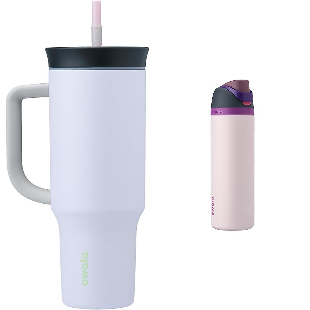 Owala 40oz Tumbler and 32oz Water Bottle Bundle with Insulated Stainless Steel, Spill Resistant Lids, Straws, and Double Wall Insulation