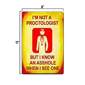 Metal Tin Sign Proctologist Sign Funny Bar Pub Home Vintage Retro TS104