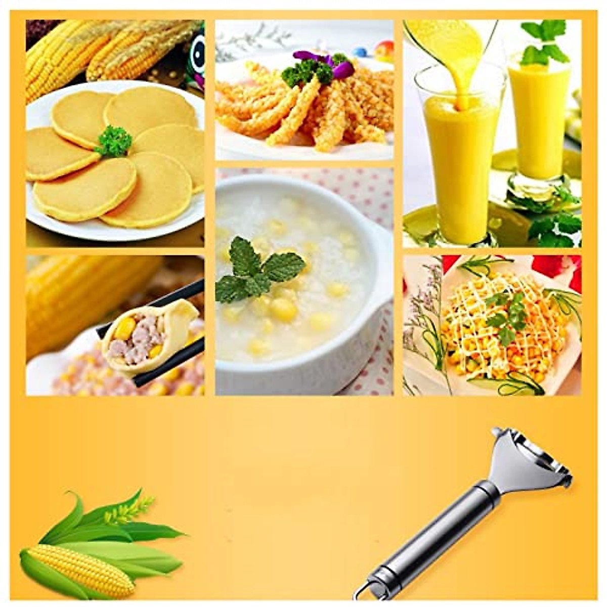 2PCS Magic Corn Peeler，Kitchen Gadget，Stainless Steel Corn Thresher with Ergonomic Handle，Corn Stripper Corn Cob Stripper Tool，Thresher Corn Cutter from the Cob