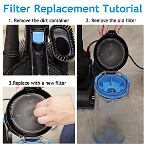 MULTIM Vacuum Cleaner Belts and Filter Cotton Compatible with Bissell 1604895 Replacement Belts and 1604896 Replacement Filter Sponge for 2690, 1520, 2112 Series Vacuum Cleaner