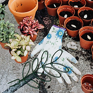 2Pack Indoor Plant Trellis Metal Wire Garden Trellis ，Small Climbing Leaf Shape Trellis for Garden Potted Plant Houseplant(Blackish Green)