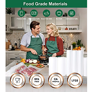 UTILIMATES Vacuum Sealer Bags Rolls Bundle, 11 in 16 ft 3 Rolls and 8 in 50 ft 2 Rolls, BPA-free Puncture Prevention Heavy Duty Vacuum Sealer Bags for Food