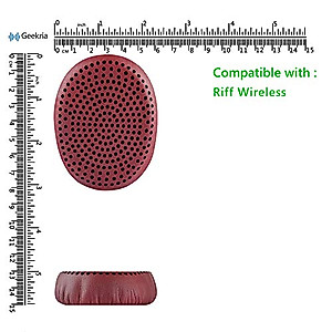 Geekria QuickFit Replacement Ear Pads for Skullcandy Riff Wireless Headphones Ear Cushions, Headset Earpads, Ear Cups Repair Parts (Moab Red)