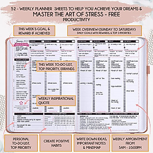 Academic Planner 2024-2025 - Dated July 2024-2025 Academic Planner, Weekly & Monthly Life Planner to Increase Productivity & Happiness, Daily Manifestation Journal, College Student, Work, Goal Journal