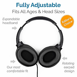 Bulk Headphones for Classroom (10 Pack) - Premium On-Ear Kids Headphones for School: Best for Students Grades 6-12 in Classrooms (Crisp Clear Audio, Comfortable Fit, Noise Reducing, Easy to Clean)