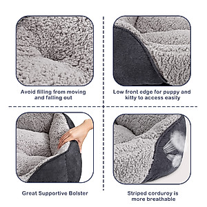 Siooko Large Dog Beds for Large Dogs Machine Washable Rectangle Pet Beds with Anti-Slip Bottom, Soft Sleeping Dog Sofa Bed Durable (30'', Grey)