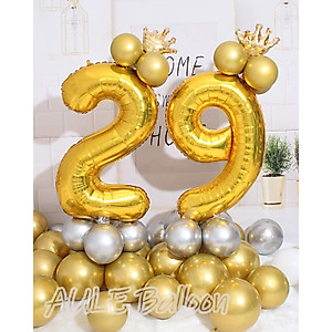 AULE 40 Inch Large 29 Balloon Numbers Gold, Big Foil Number Balloons, Giant Helium Happy 29th Birthday Party Decorations for Man and Women, Huge Mylar 92 Anniversary Party Supplies