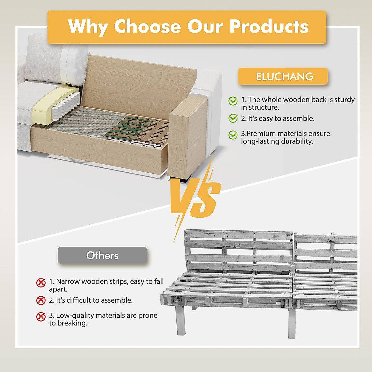 ELUCHANG 85" Modern Sofa Couches for Living Room, 3 Seater Sofa, Natural Linen Deep Seat Sofa with Upholstered Cushion&Detachable Cover, Comfy Sofa Couch for Small Space, Apartment, Cream