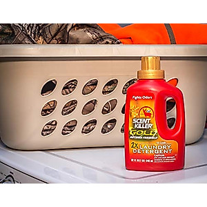 Scent Killer Gold Autumn Formula Odor Eliminator Laundry Detergent for Hunting Gear, 32 Fluid Ounces