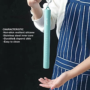 XBLDMJY Small Silicone French Rolling Pin, Silicone Steel Rolling Pin, Non Stick Roller For Dough, Mini Dough Roller, Rolling Pins For Baking，Fondant rollers.(10.23×1.02"/26×2.6cm/Green)