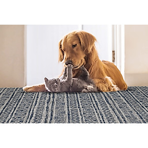 Fab Habitat Outdoor Rug - Waterproof Easy to Clean Stain Resistant - Patio Indoor Outdoor Porch Deck Balcony Entryway - Modern Abstract - Freeport - Blue - 5ft 2in x 7ft 6in