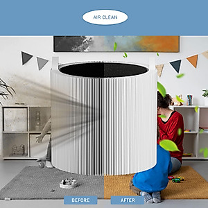 511 True HEPA Filter Replacement Compatible with Blueair Blue Pure 511 Air Cleaner Purifier, 2-in-1 HEPA Filter with Activated Carbon Filter, 2 Pack