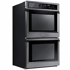 SAMSUNG 30" Smart Double Wall Oven w/Steam Cook, Wi-Fi, Large Oven Capacity, NV51K6650DG/AA, Fingerprint Resistant Stainless Steel, Black