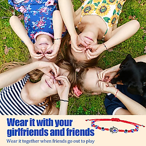 16 Pieces Evil Eye Bracelets Adjustable Braided Lucky Bracelet Ojo Bracelet Black Red Cord Bead Bracelet Hand Kabbalah Protection Amulet Gifts for Christmas Women Men (Classic Style)