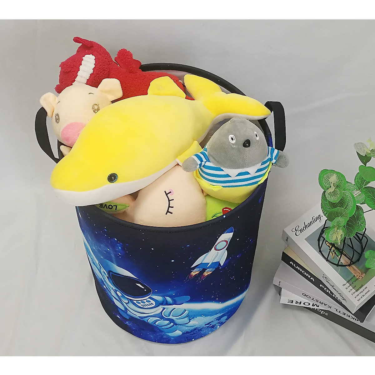 MAIZMZ Storage Bins Toys Box Kids Hamper Laundry Basket Canvas Collapsible Baby Gift Organizer Bin for Nursery Home/Dorm/Kitchen/Pet/Office/Closet/Shelf/(spaceman)