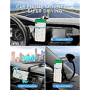 Wireless Car Charger, MOKPR 15W Fast Charging Car Mount Auto-Clamping Car Charger, Dashboard Windshield Phone Holder Compatible with iPhone 14/13/13 Pro/12 pro/12/11/X/8, Samsung S23/S22/S10/S9/S8