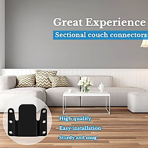 12 Pieces Universal Sectional Sofa Interlocking Metal Couch Connectors Furniture Sectional Connectors Sectional Couch Clips Sofa Replacement Parts Sofa Connector Bracket with 72 Pieces Screws