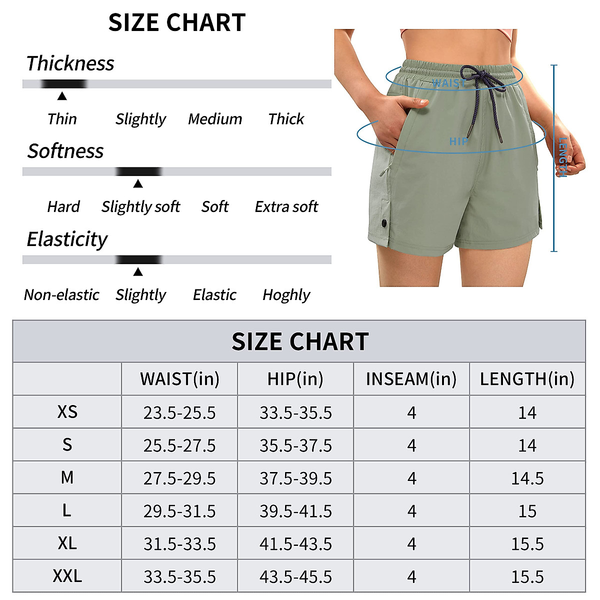 AFITNE Women's Hiking Shorts Quick Dry Lightweight Golf Active Water Shorts with Pockets for Work Outdoor Camping Fishing Sage Green M